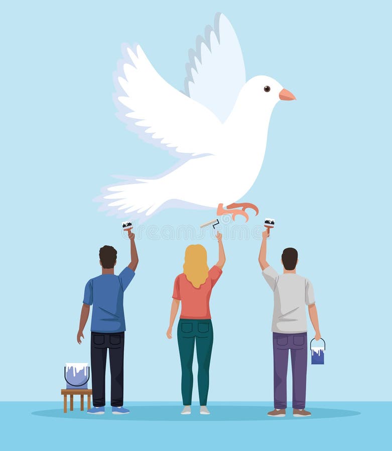 Pacifists three characters stock vector. Illustration of animal - 226236822