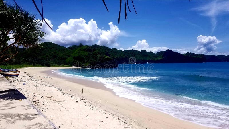 Pacitan Beach is Clean White during the Day Stock Image - Image of ...