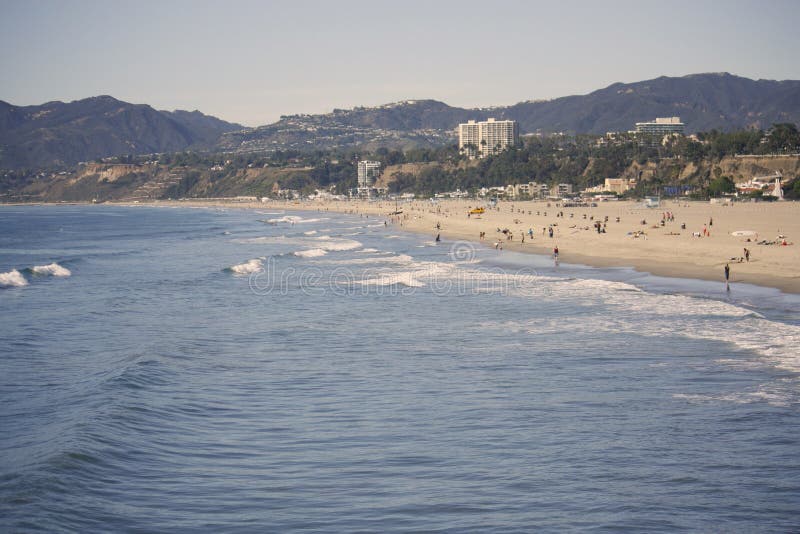 The Santa Barbara Coastline with the Sant Ynez Mountains in the ...