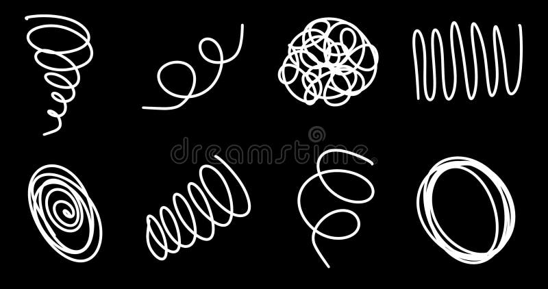 Pack of Animated Squiggle and Lines. Hand Drawn Scribbles Elements ...