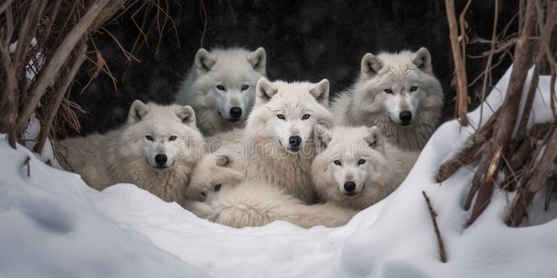 Pack Arctic Wolves Stock Illustrations – 436 Pack Arctic Wolves Stock ...