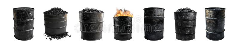Pack of Asphalt in Black Container on Transparent Background Stock ...