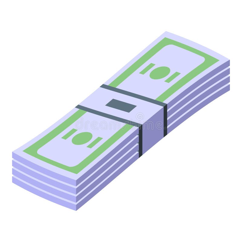 Pack of Banknotes Isometric Icon Illustrating Savings Stock Vector ...