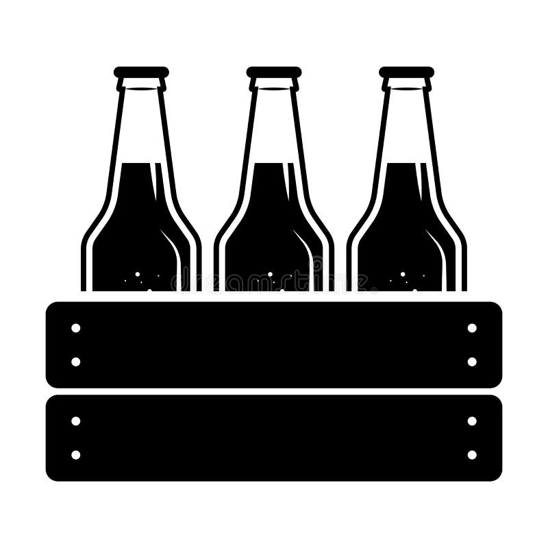 Pack of Beer Bottles Icon. Case Crate Beer Box Vector Illustration ...