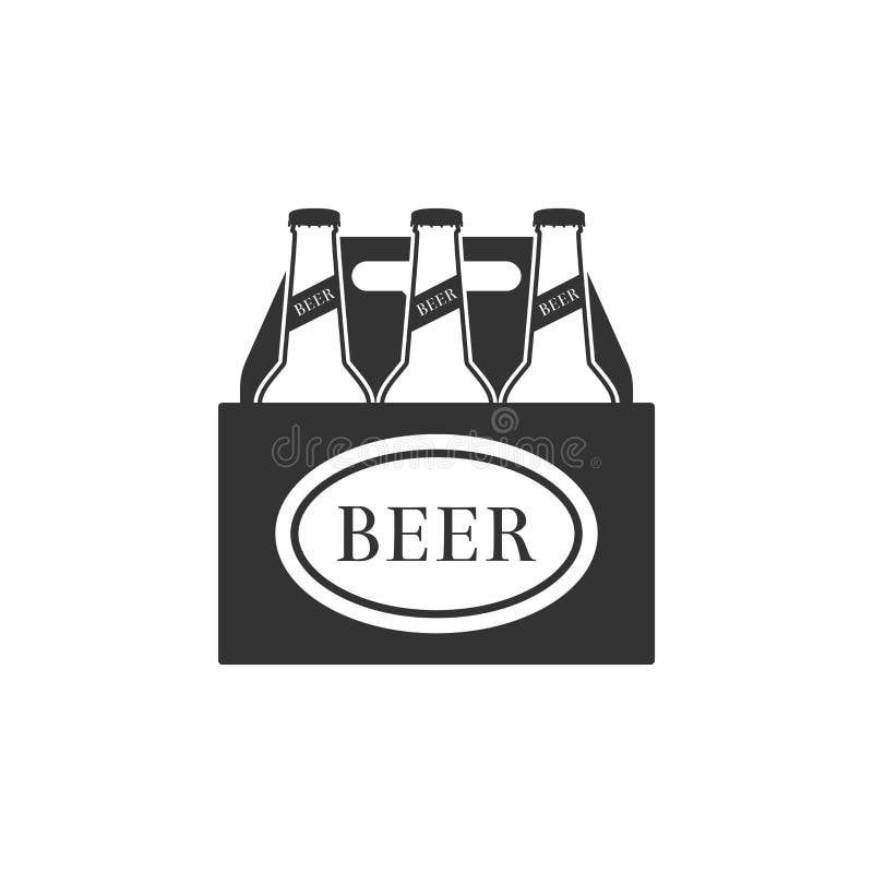 Pack of Beer Bottles Icon Isolated. Case Crate Beer Box Sign Stock ...