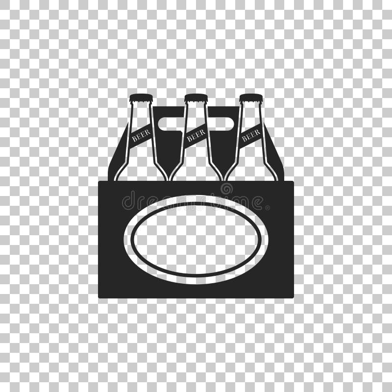 Pack of Beer Bottles Icon Seamless Pattern on White Background. Case ...