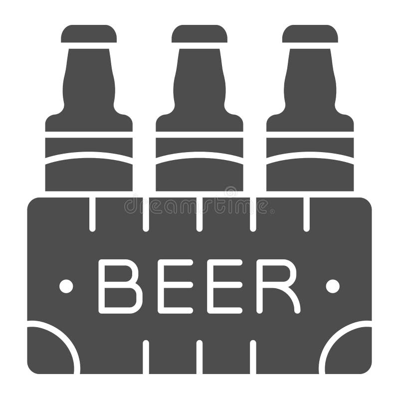 Pack of Beer Solid Icon. Box of Beer Vector Illustration Isolated on ...