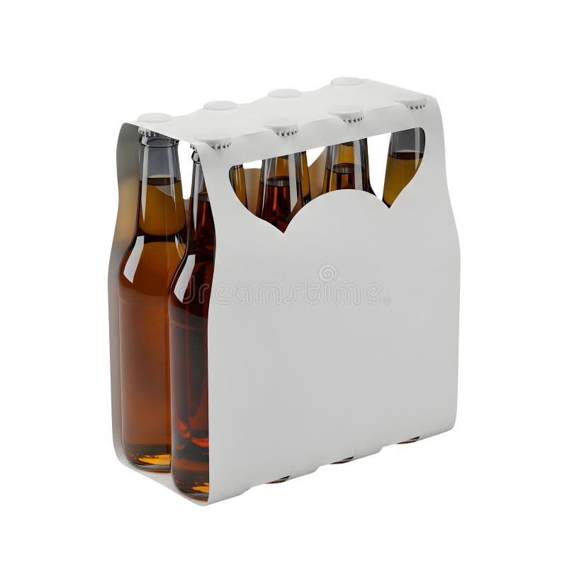 Pack of Beer in a White Cardboard Minimalist 3D Rendering in a Soft and ...