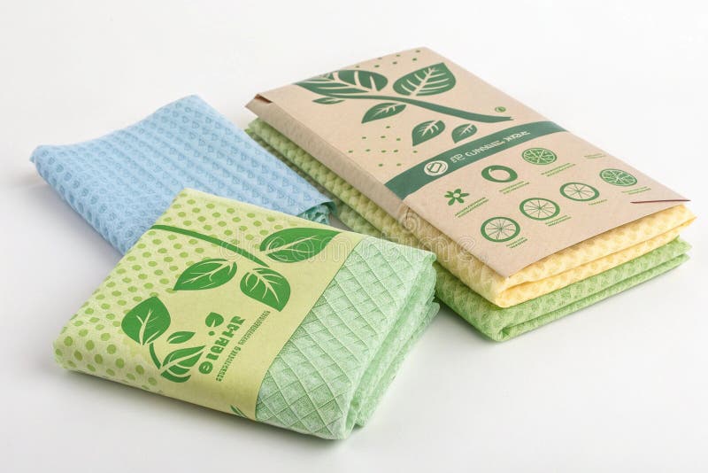 Biodegradable Cleaning Cloth Pack Stock Illustration - Illustration of ...