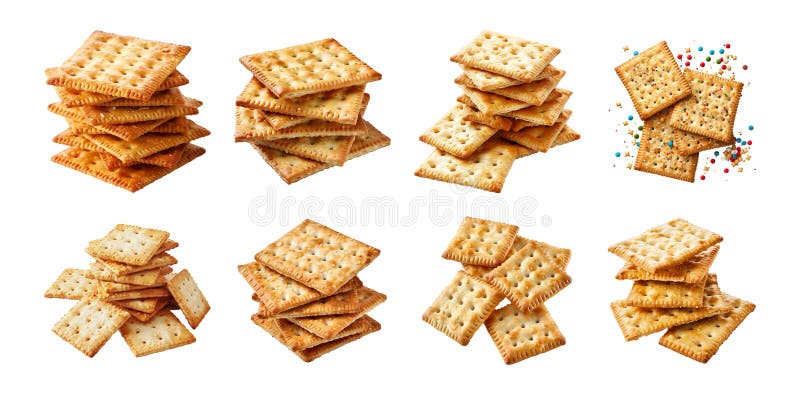Pack of Biscuits Stack on Transparent Background Stock Illustration ...