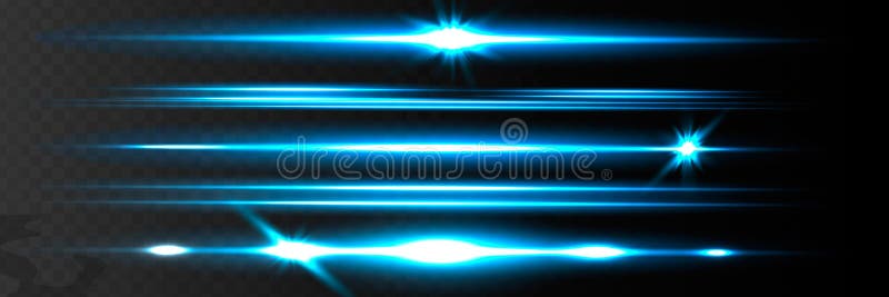 Pack of Blue Horizontal Highlights. Laser Beams, Horizontal Beams of ...