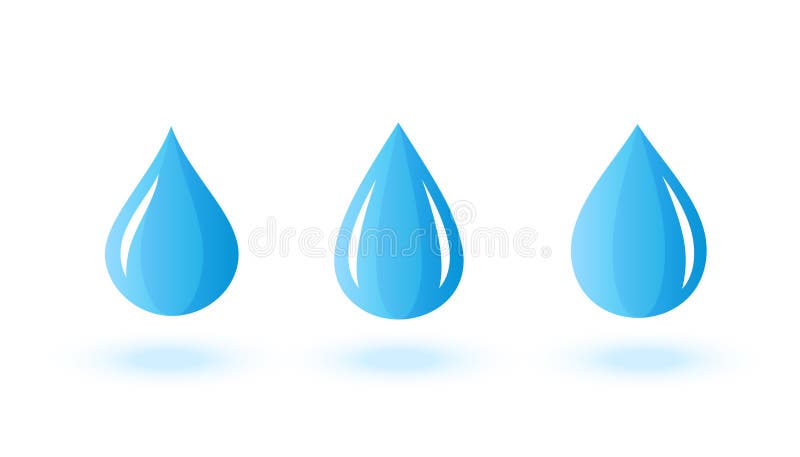 Pack of Blue Water Droplet Icon on White Background Stock Vector ...