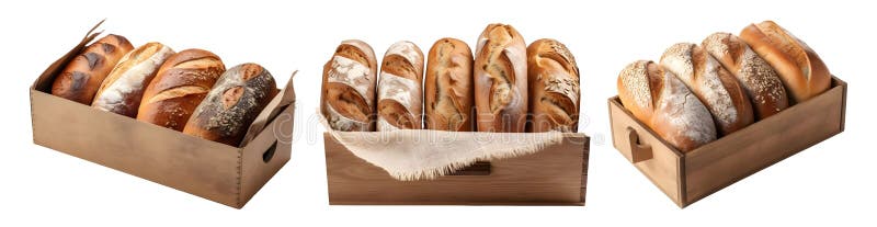 Pack of Bread in a Box on Transparent Background Stock Illustration ...