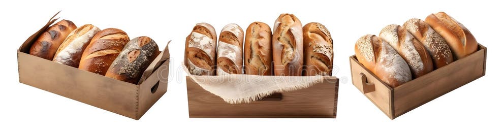 Pack of Bread in a Box on Transparent Background Stock Illustration ...