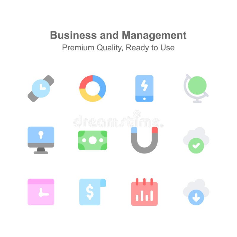 Pack of Business and Management Icons in Modern Style Stock Vector ...