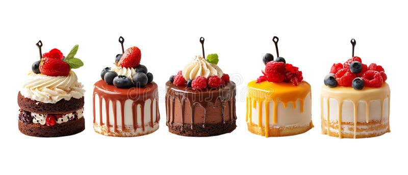Pack of Cakes Against Transparent Background for Bakery Branding ...