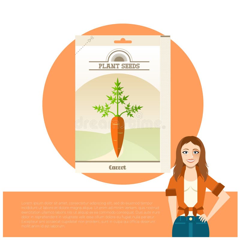 Pack of Carrot seeds icon stock vector. Illustration of hand - 89141369