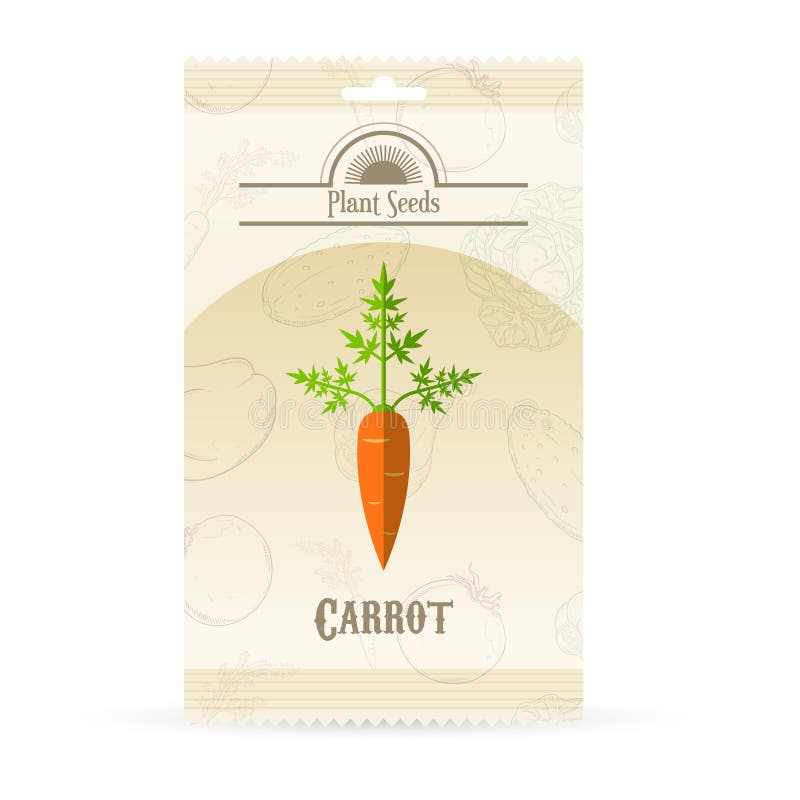 Pack of Carrot seeds icon stock vector. Illustration of nutrition ...
