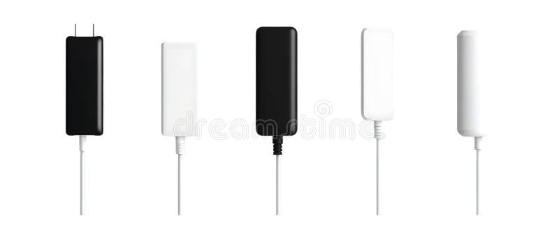 Pack of Charger Rectangular Cylindrical Set Against Transparent ...