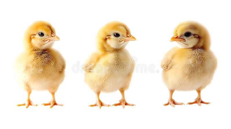 Pack of Chick Set Against Transparent Background for Farm Education ...