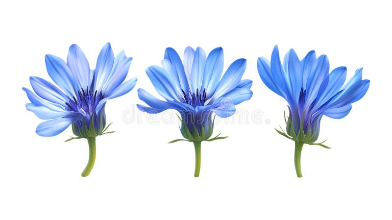 Pack of Chicory Set Against Transparent Background for Botanical ...