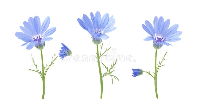 Pack of Chicory Set Against Transparent Background for Botanical ...