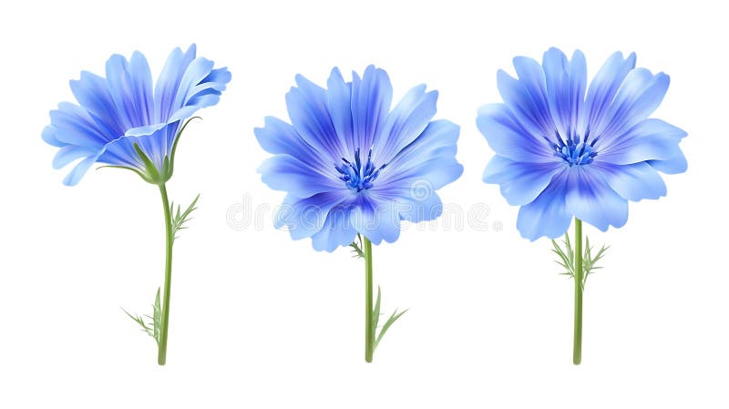 Pack of Chicory Set Against Transparent Background for Botanical ...