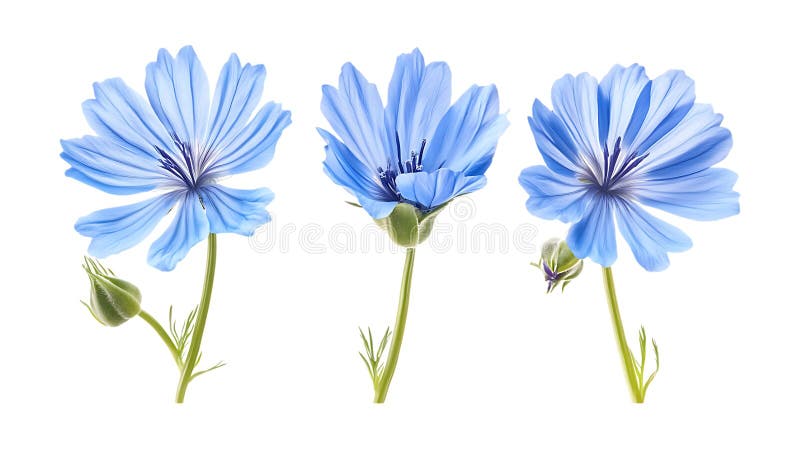 Pack of Chicory Set Against Transparent Background for Botanical ...