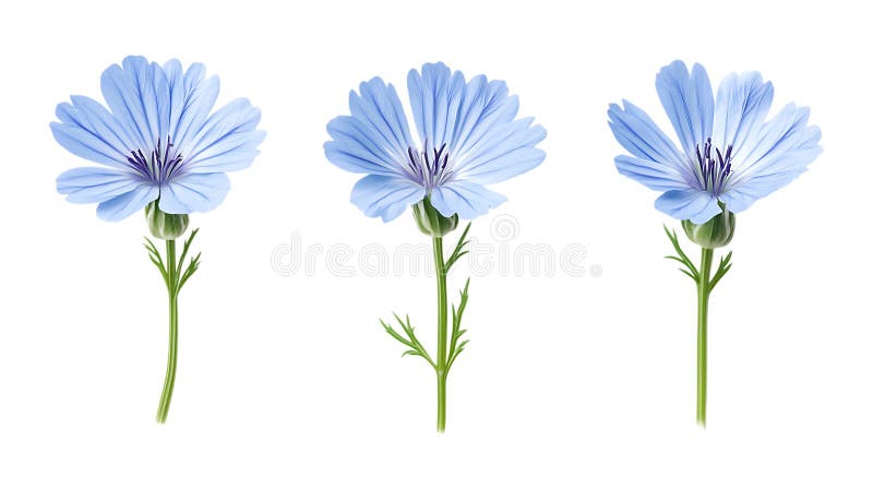 Pack of Chicory Set Against Transparent Background for Botanical ...
