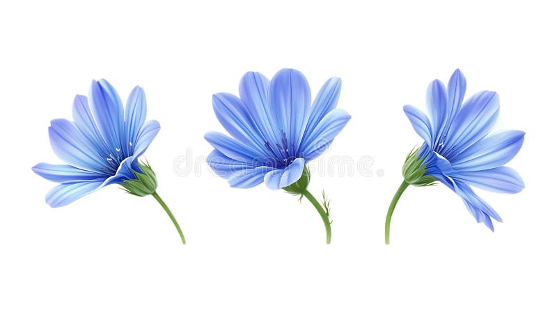 Pack of Chicory Set Against Transparent Background for Botanical ...