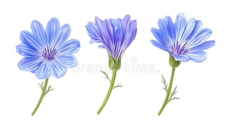 Pack of Chicory Set Against Transparent Background for Botanical ...