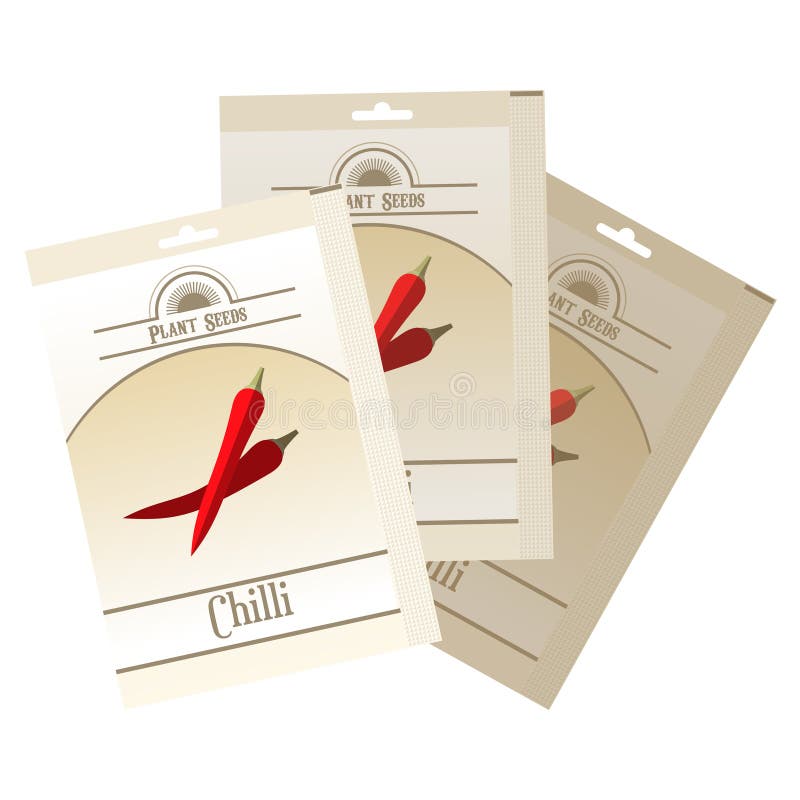 Pack of Chilli seeds icon stock vector. Illustration of flavoring ...