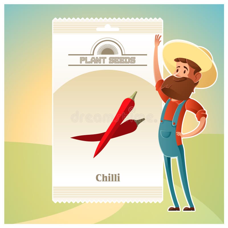 Pack of Chilli seeds icon stock vector. Illustration of eating - 89553742