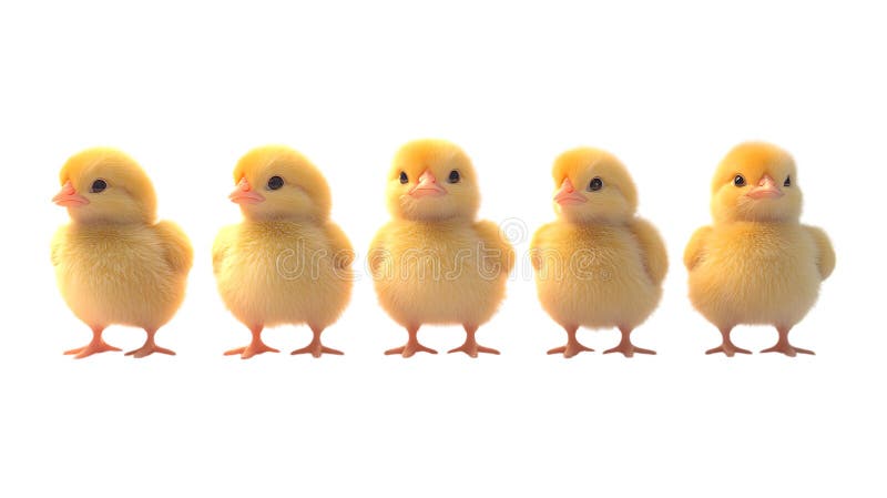 Pack Chirpy Chick Set in Different Poses Against Transparent Background ...