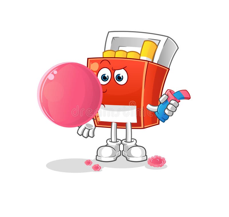 Pack of Cigarette Chewing Gum Vector. Cartoon Character Stock Vector ...