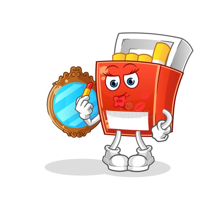 Pack of Cigarette Make Up Mascot. Cartoon Vector Stock Vector ...