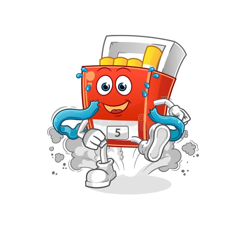 Pack of Cigarette Runner Character. Cartoon Mascot Vector Stock Vector ...