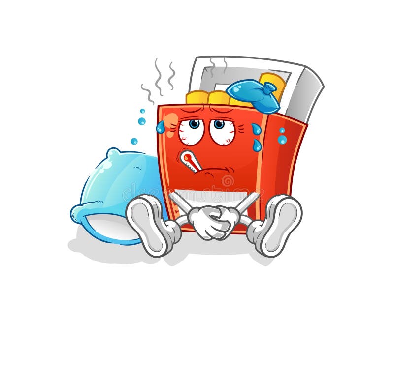 Pack of Cigarette Sick Vector. Cartoon Character Stock Vector ...