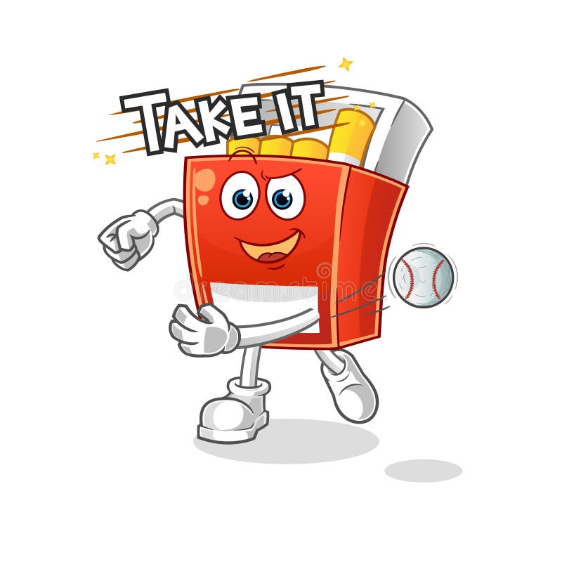 Pack of Cigarette Throwing Baseball Vector. Cartoon Character Stock ...