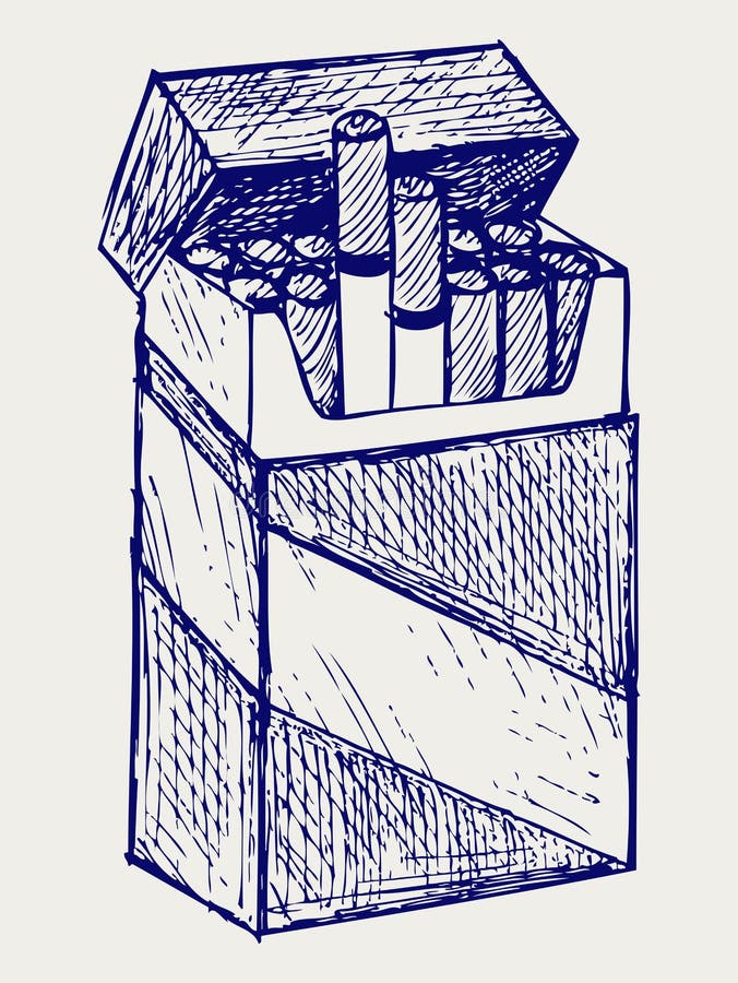 Cigarette Smoking Objects Sketch Stock Vector - Illustration of ...