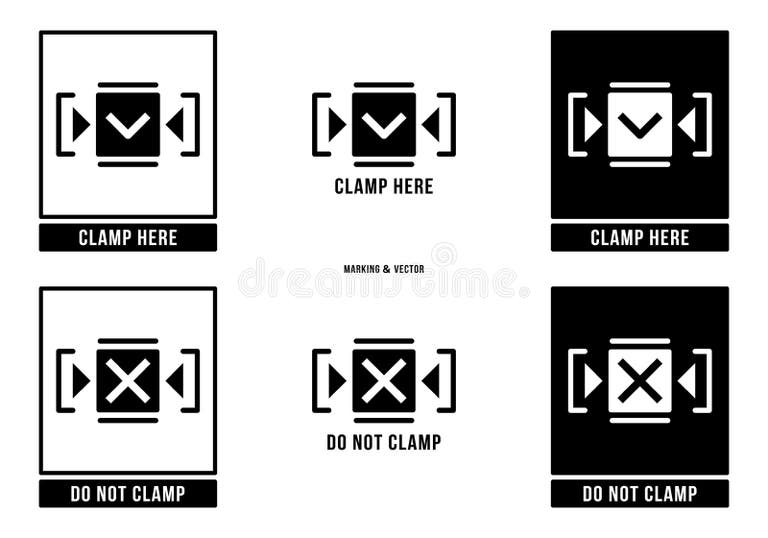 Pack Clamp Here and Do Not Clamp 2 Stock Vector - Illustration of ...