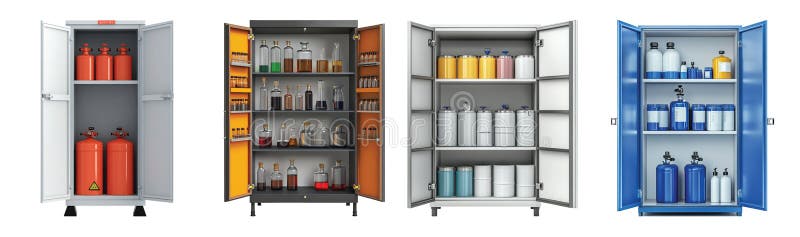 Pack of Classic Safety Cabinet for Hazardous Materials on Transparent ...