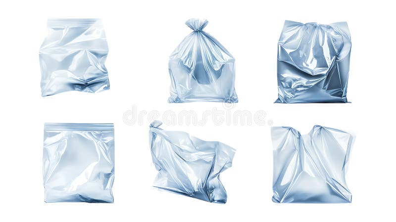 Pack of Clear Plastic Bags with Different Shapes and Closures on ...