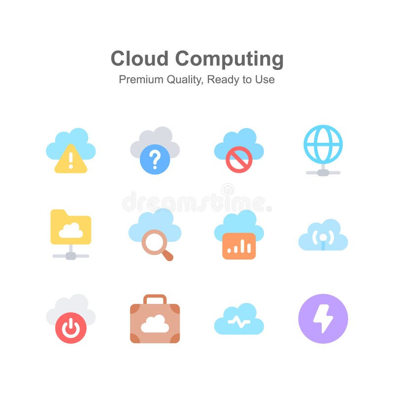 Pack of Cloud Computing Icons, Ready for Premium Use Stock Vector - Illustration of global ...