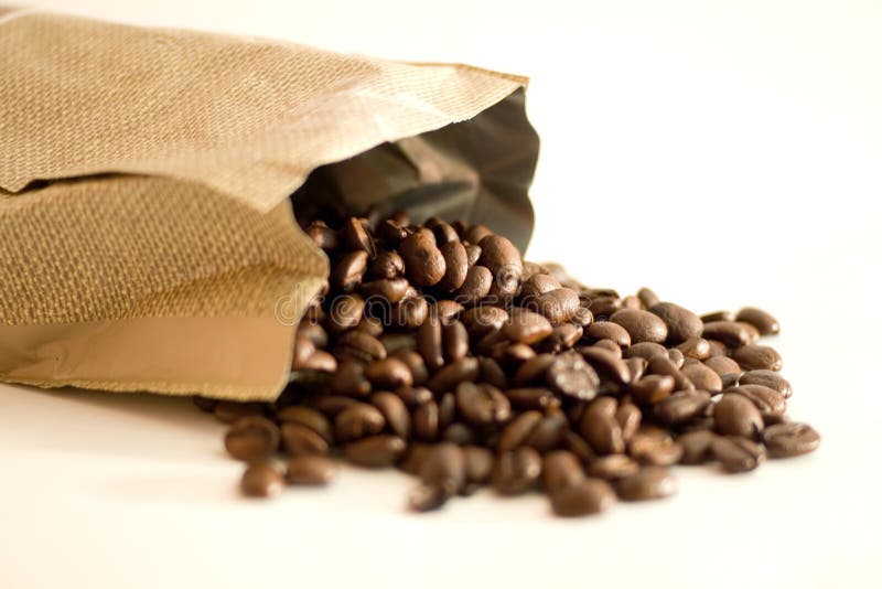 Coffee Beans in a Bag stock photo. Image of breakfast - 17937092
