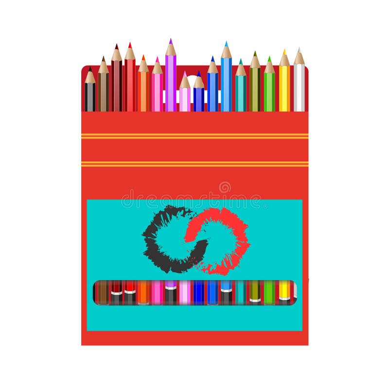 Pack of Colored Pencils. Realistic Vector Pencils Stock Vector ...