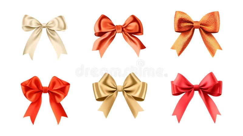 Pack of Colorful Bow on Transparent Background Stock Illustration ...