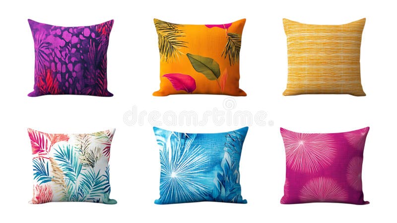 Pack of Colorful Pillow on Transparent Background Stock Illustration ...
