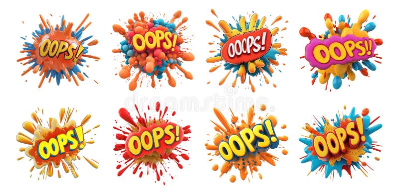 Pack Comic Explosion with the Text OPS in Bold Typography Set Against a ...