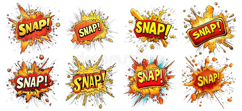 Pack Comic Explosion with the Text SNAP in Bold Typography Set Against ...